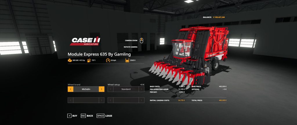Module Case IH Express 635 Combine v1.0 FS19 Mod | FS25 Mods / FS22 Mods