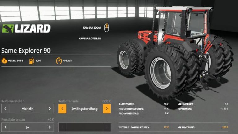 Same Explorer-II 90 Turbo v1.0 FS19 Mod | FS25 Mods / FS22 Mods
