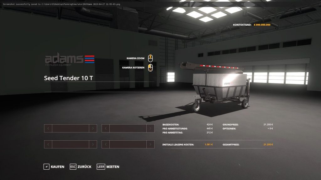 ADAMS Tender v1.0.0.0 FS19 Mod | FS25 Mods / FS22 Mods