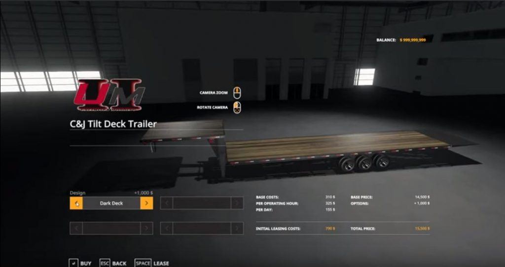 C & J Tilt Deck Trailer v1.0 FS19 Mod | FS25 Mods / FS22 Mods