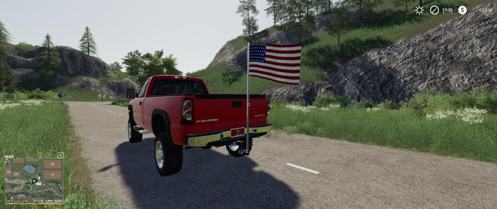 Attelage Mount American Flag v1.0 FS19 Mod | FS25 Mods / FS22 Mods