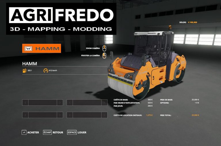Compacteur hamm-hd v1.0 FS19 Mod | FS25 Mods / FS22 Mods