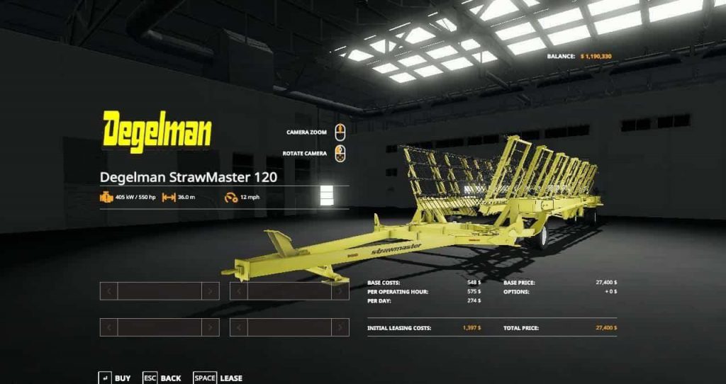 Degelman Strawmaster 120 v1.0.0.0 FS19 Mod | FS25 Mods / FS22 Mods