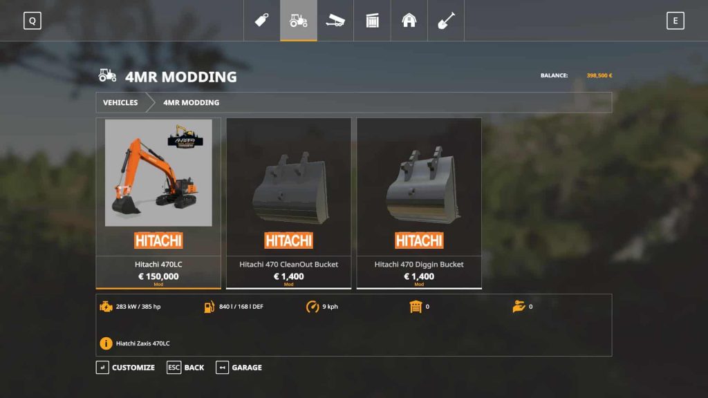 4MR Hitachi 470LC v1.0 FS19 Mod | FS25 Mods / FS22 Mods