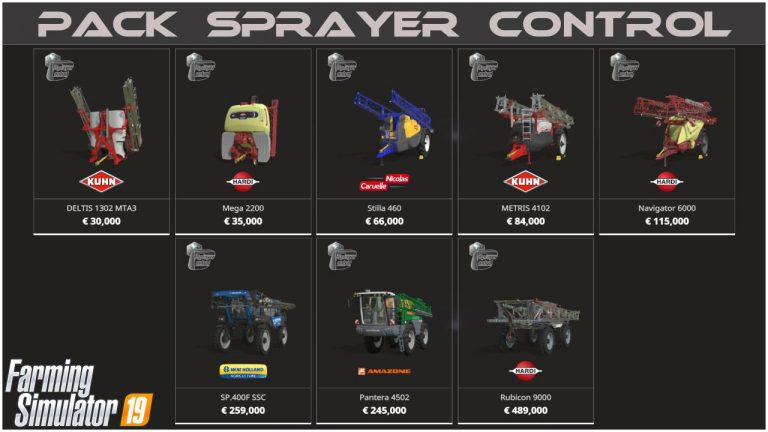Pack Sprayer Control v1.0 FS19 Mod | FS25 Mods / FS22 Mods