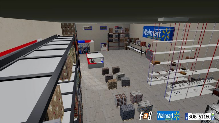 Supermarché Walmart v2.0 FS19 Mod | FS25 Mods / FS22 Mods