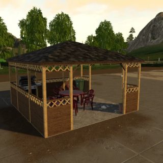 Gazebo de jardin en bois v1.0 FS19 Mod | FS25 Mods / FS22 Mods