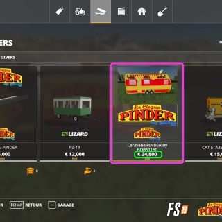 Caravane PINDER v1.0 FS19 Mod | FS25 Mods / FS22 Mods