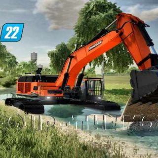 EXCAVATRICE FS22 DOOSAN 90T v1.0.0.0 Mod | FS25 Mods / FS22 Mods