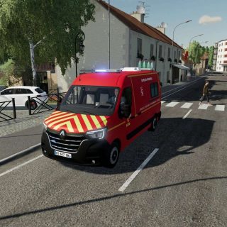 FS22 VSAV pompiers Renault maître v1.0.0.0 Mod | FS25 Mods / FS22 Mods