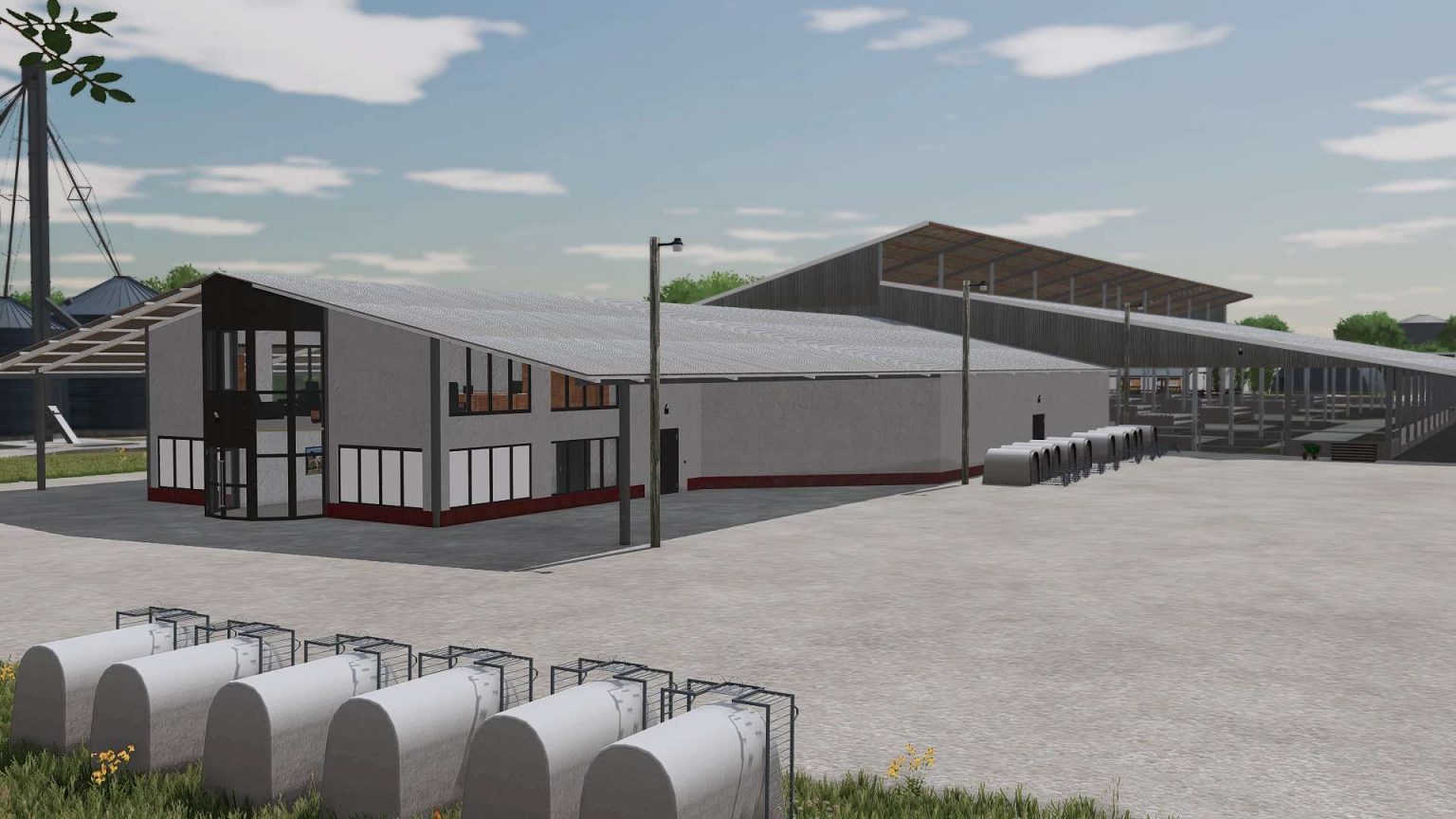 FS22 Étable laitière à grande échelle avec salle de traite rotative v1 ...