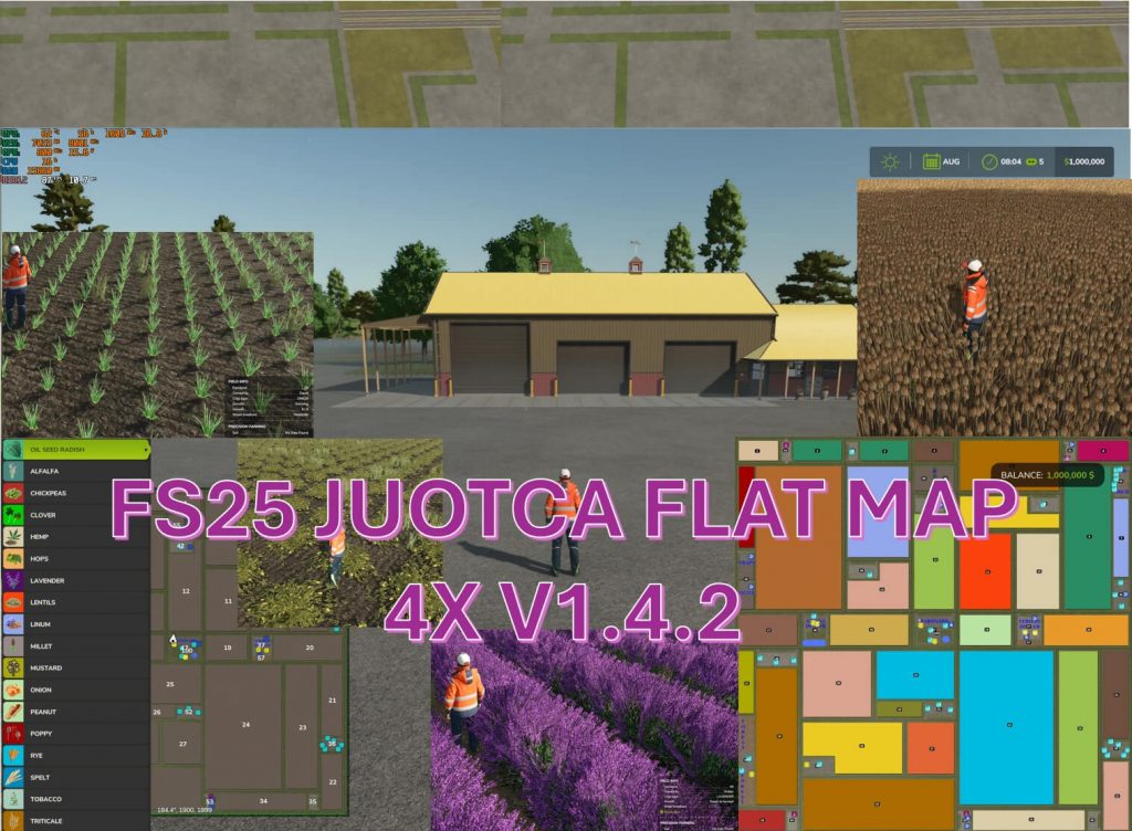 FS25 JUOTCA FLAT MAP X4 v1.4.2.0 Mod | FS25 Mods / FS22 Mods